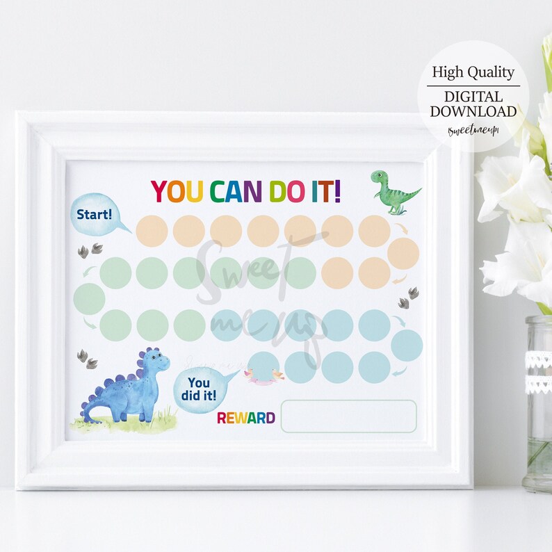 Dinosaurs Reward Chart Kids Reward Chart Behavior Chart - Etsy