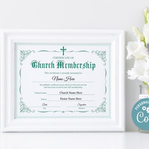Church Membership Certificate Template, Church New Members Church ...