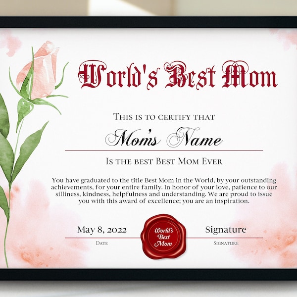 World's Best Dad Certificate Award, Best Dad Award Certificate ...