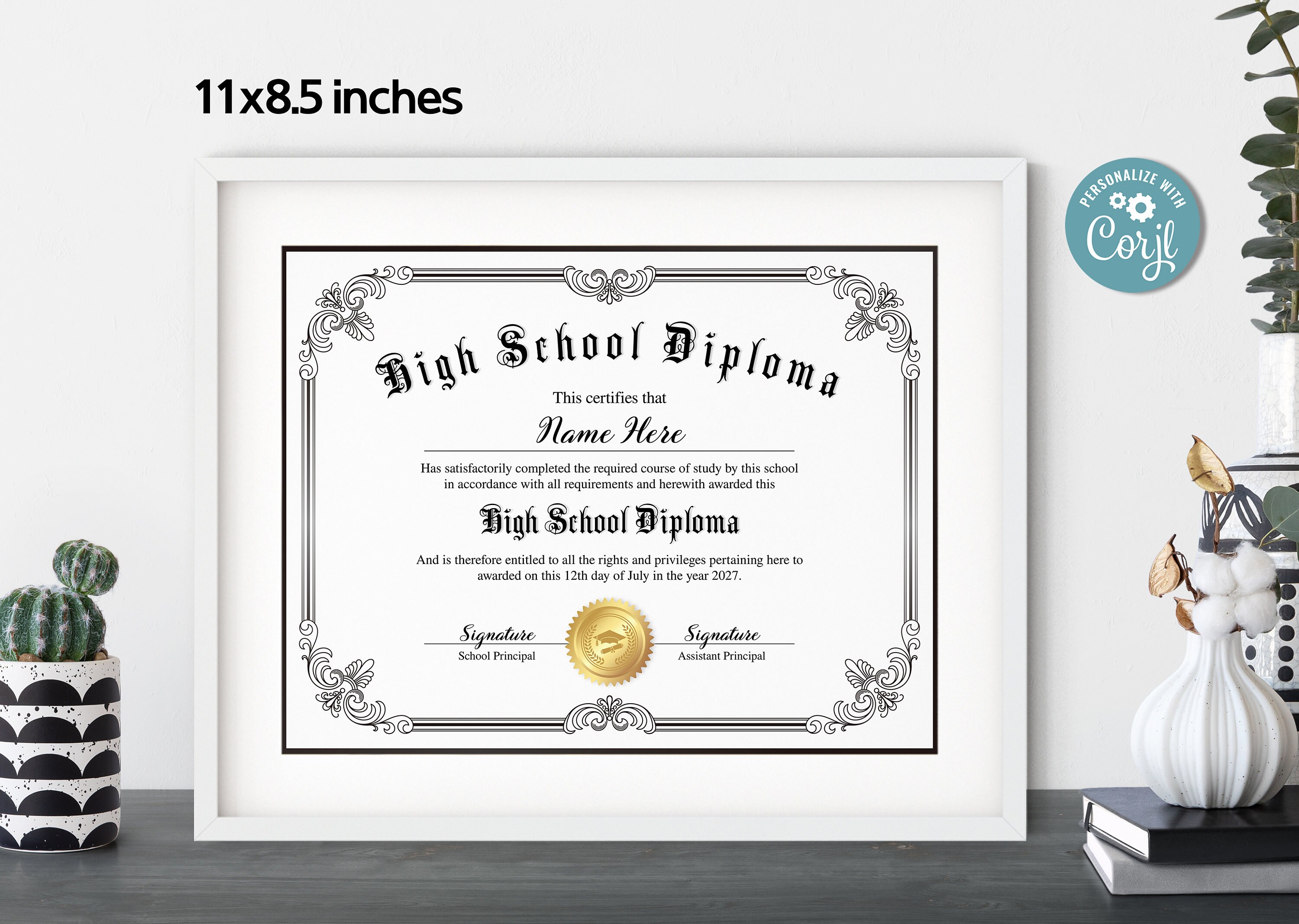 2025 High School Diploma, Printable Editable Home School Diploma ...