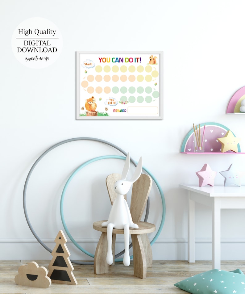 Printable Fox and Squirrel Reward Chart, Fox and Squirrel Sticker Chart ...