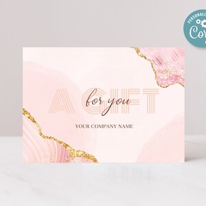 Gift Certificate Template, Printable Editable Gift Card Template, 5x7 ...