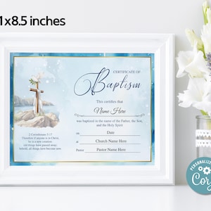 Editable Baptism Certificate, Water Baptism Certificate, Baptism Gift ...