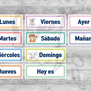 Spanish Days of the Week Printable, Spanish Days of the Week Safari ...