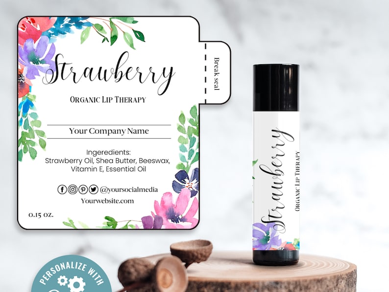 Editable Lip Balm Label Chapstick Label Template Online Lip - Etsy