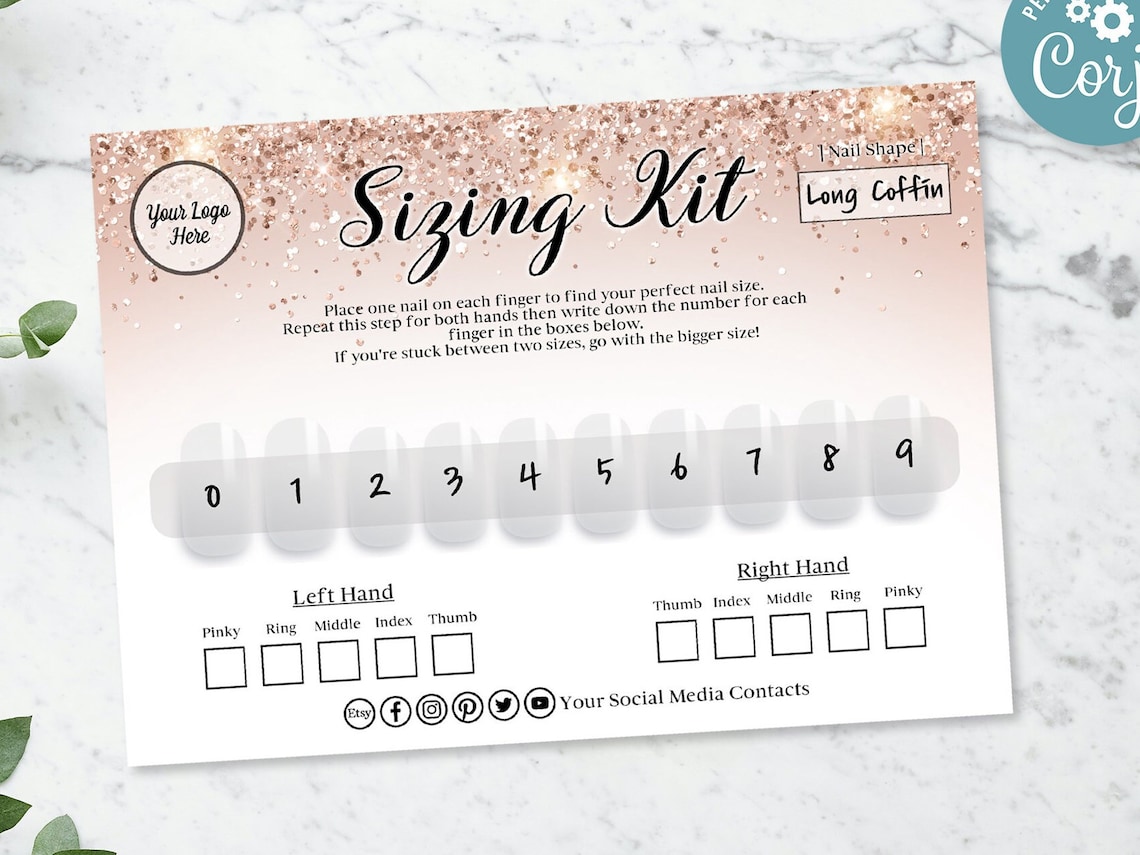 Nail Sizing Kit DIY Press on Nail Sizing Kit Custom Press on - Etsy