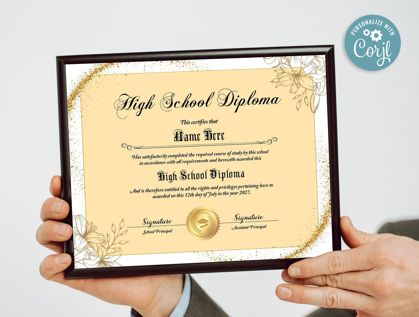 High School Diploma, Printable Home School Diploma, Editable Diploma ...