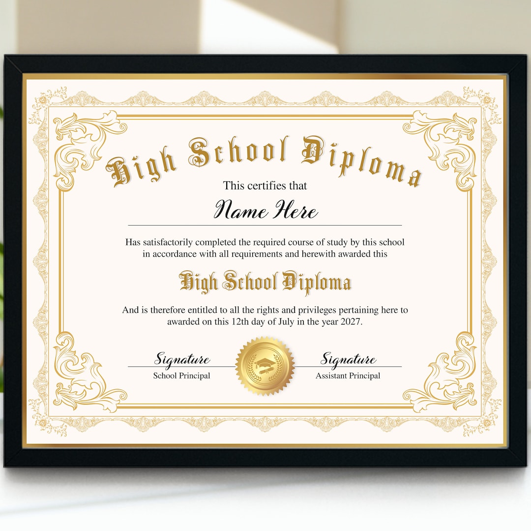 Editable High School Diploma Template, Printable Homeschool Diploma ...
