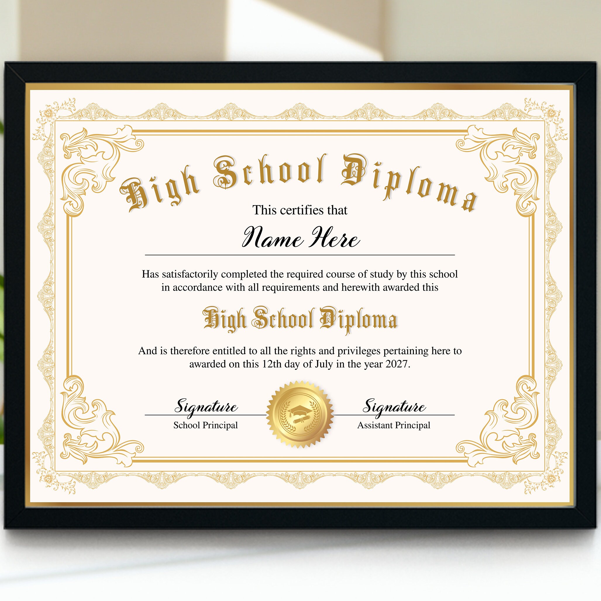 Editable High School Diploma Template, Printable Homeschool Diploma ...