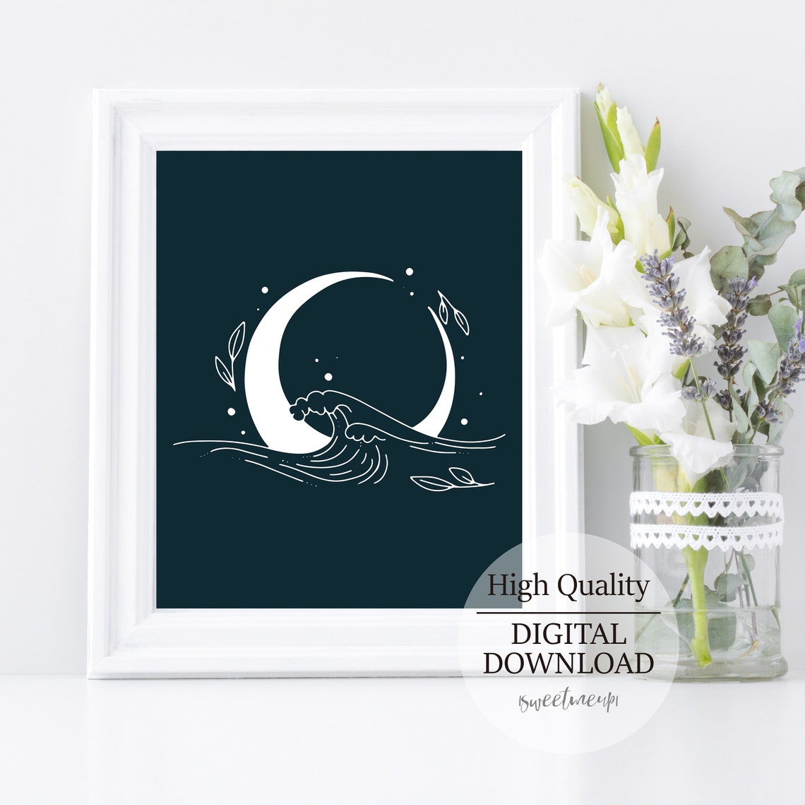 Printable Wall Art Moon Print Moon Art Moon Wall Art Boho - Etsy