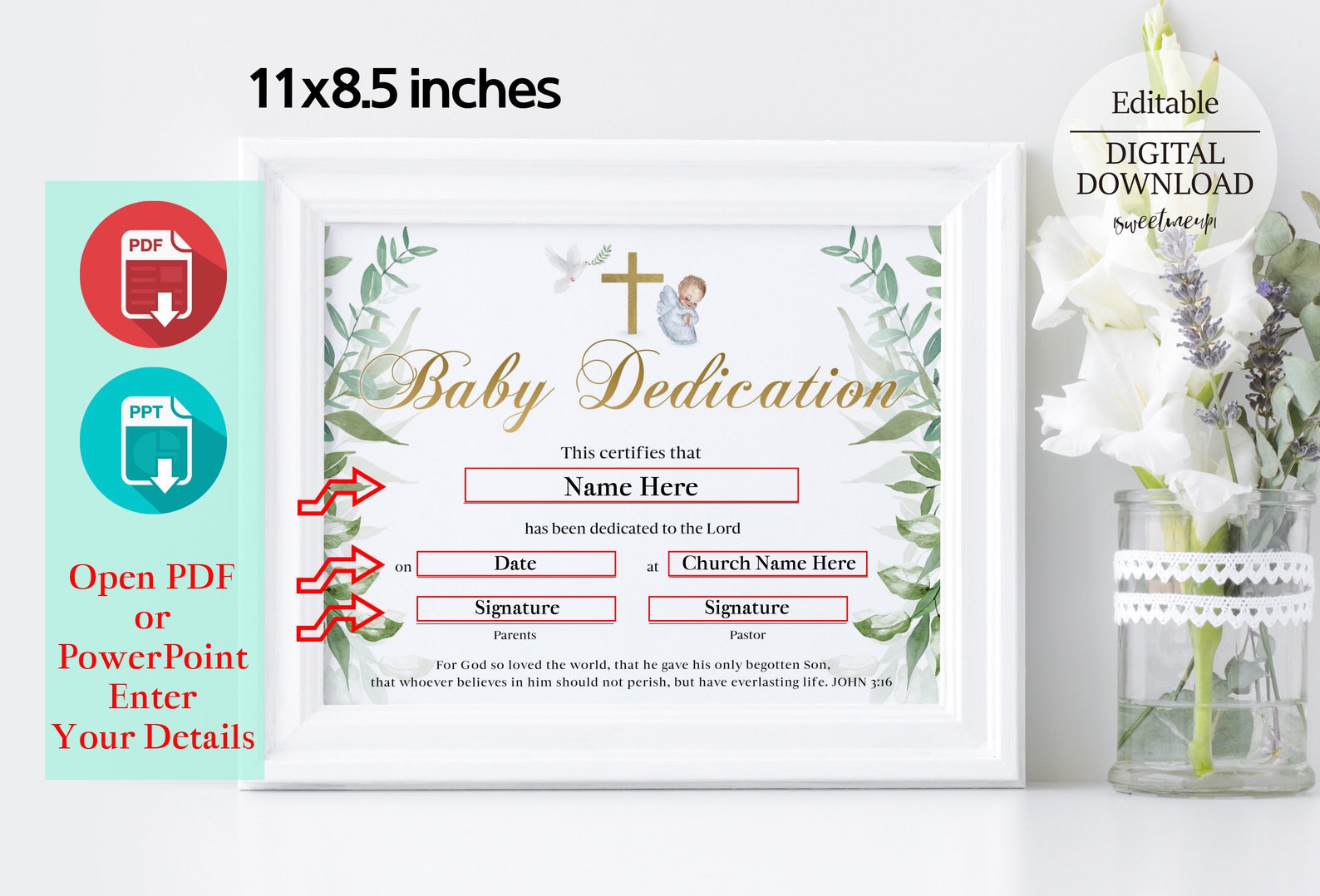 Baby Dedication Certificate, Baby Boy Dedication Certificate Template ...