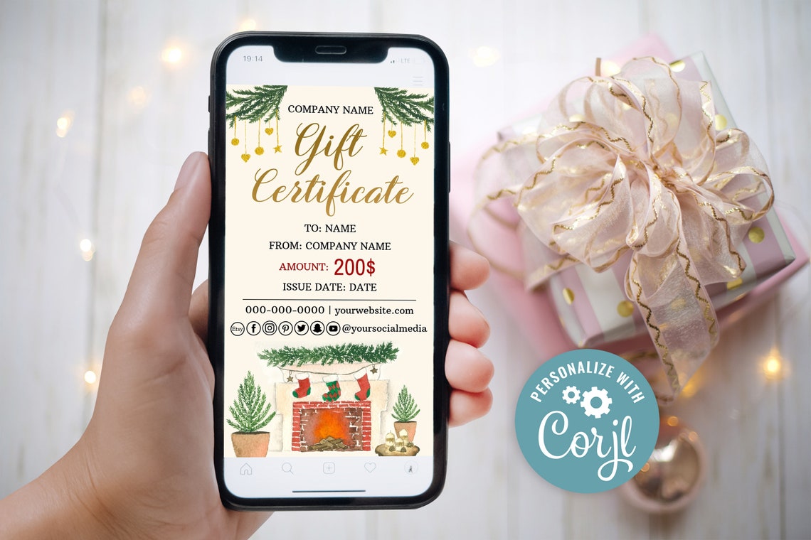 Virtual Gift Certificate E-gift Voucher Virtual Xmas Gift - Etsy