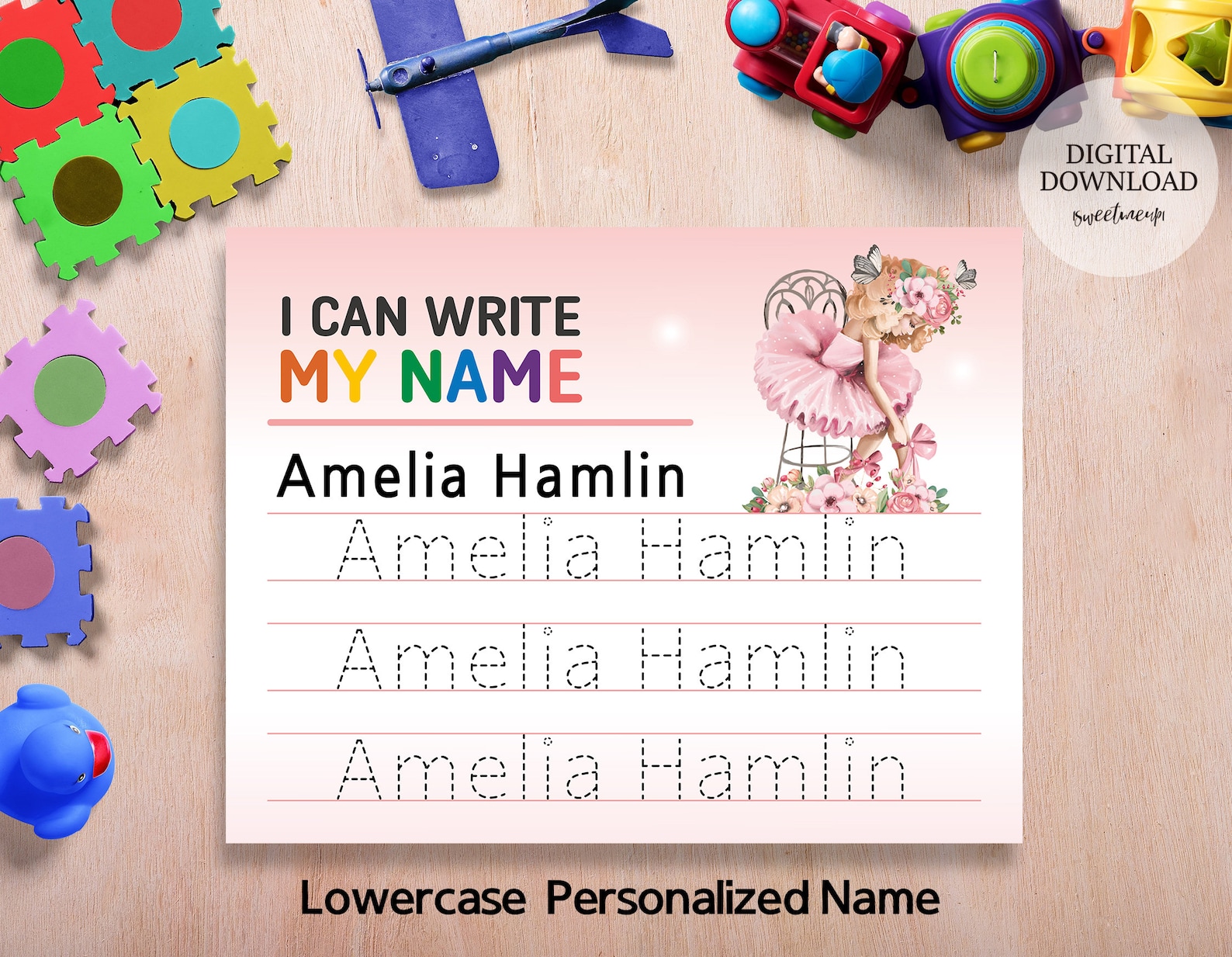 Personalized Name Writing Worksheet, Custom Name Preschool Worksheets ...
