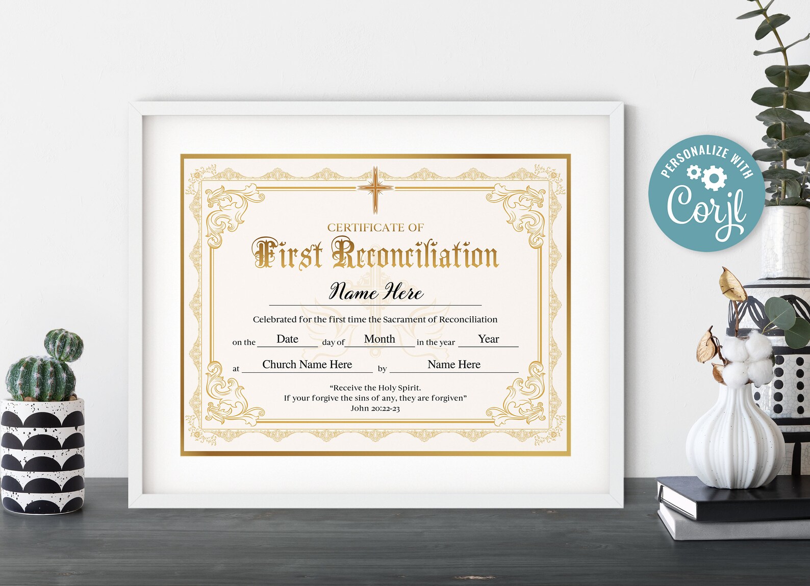 First Reconciliation Certificate, Editable Certificate of First ...