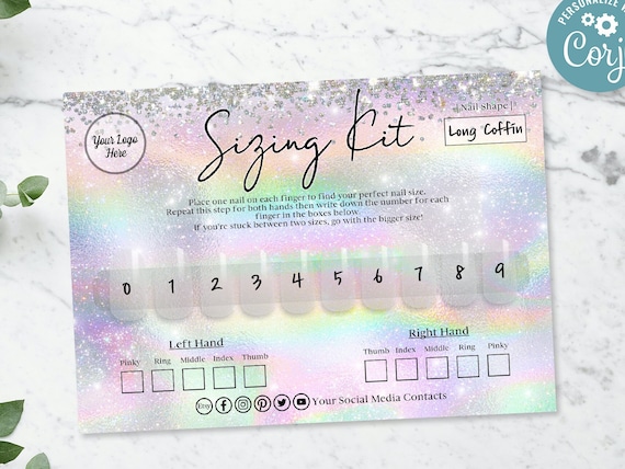 Nail Sizing Kit 7x5 Sizing Kit for Nails DIY Press on Nail - Etsy