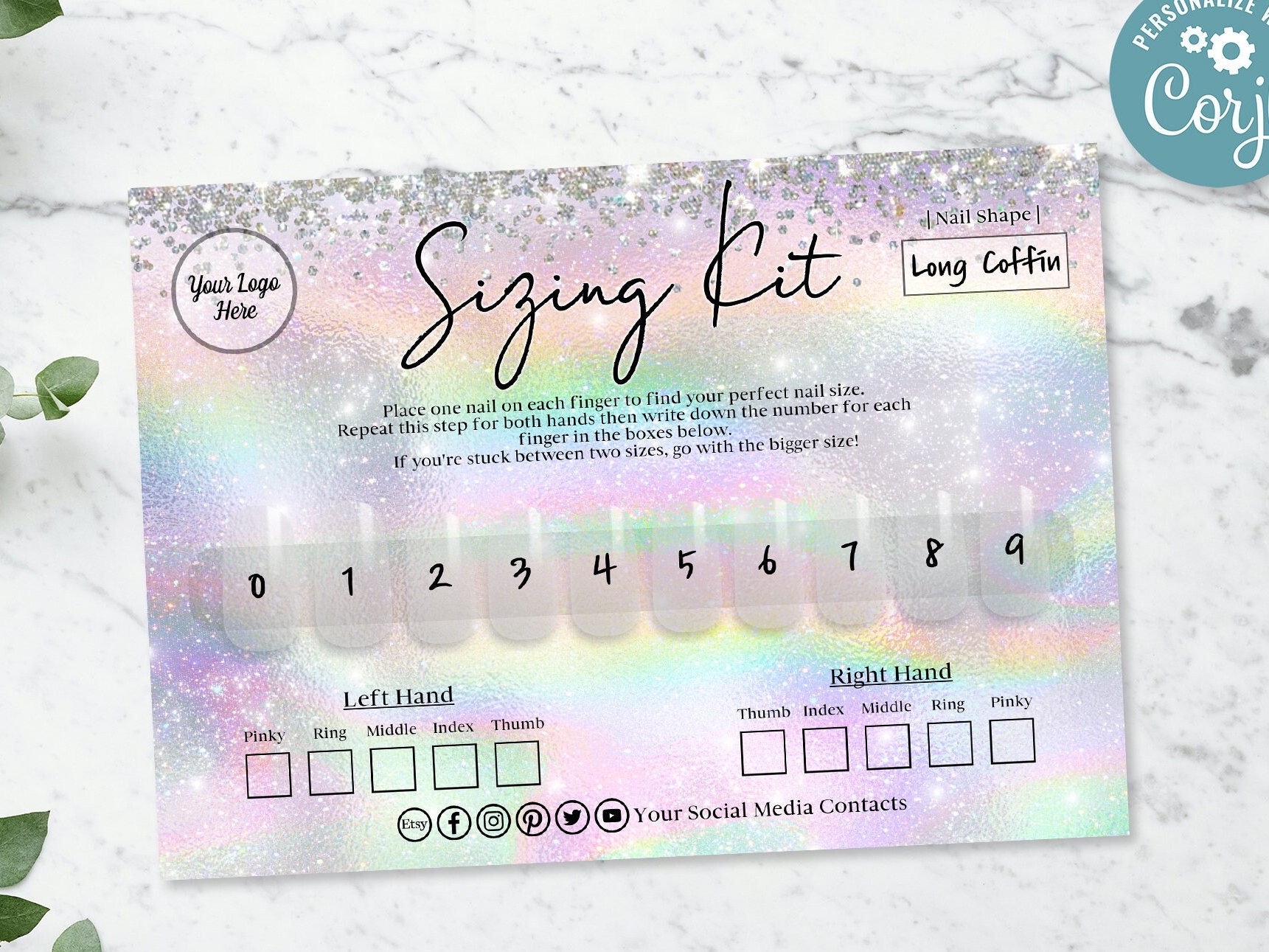 Nail Sizing Kit 7x5 Sizing Kit for Nails DIY Press on Nail - Etsy