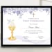 First Communion Certificate, 11x8.5 Printable First Communion ...