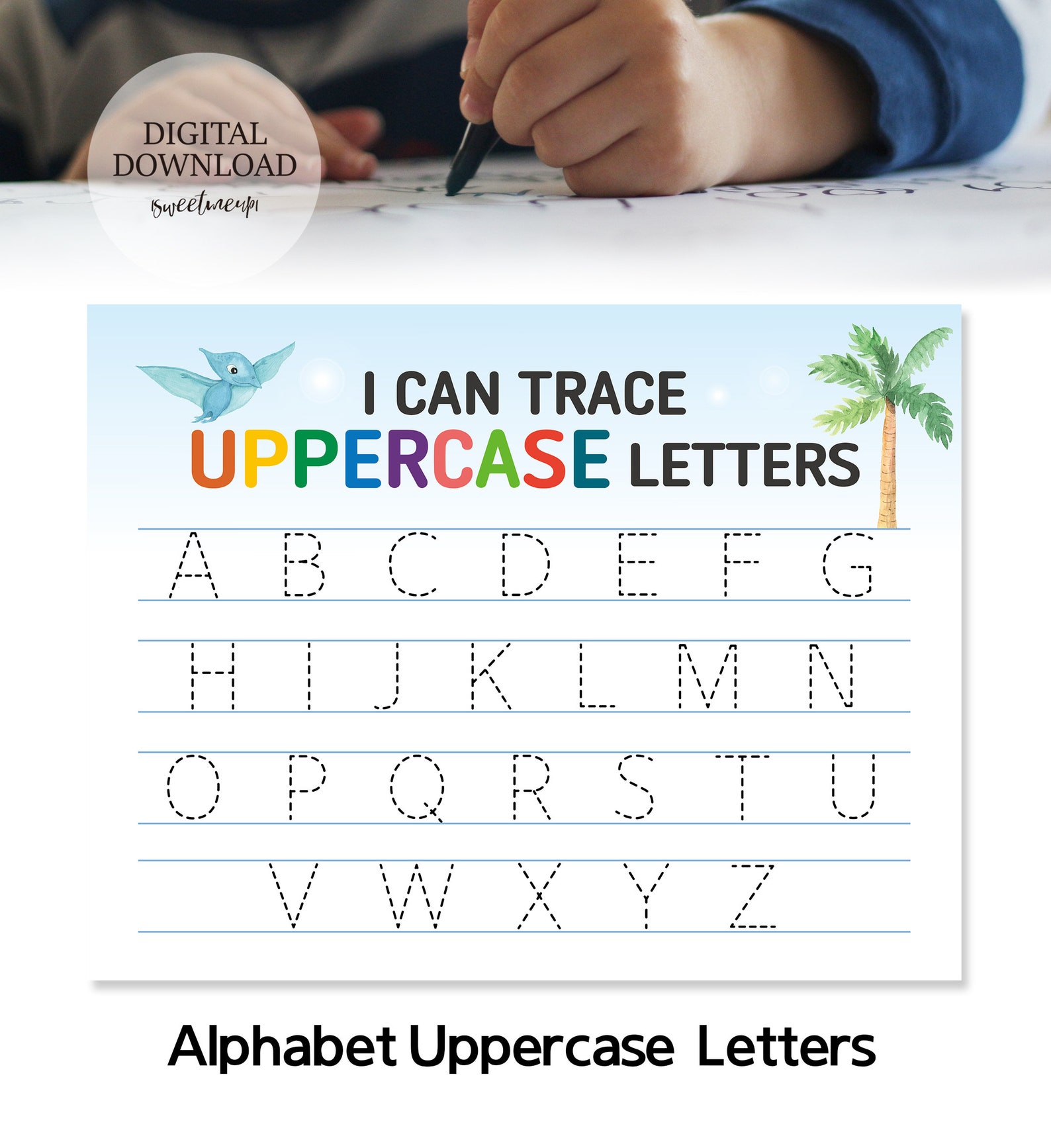 Custom Name Tracing Practice, Dinosaur Personalised Handwriting ...