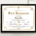 First Communion Certificate Template, 11x8.5 Printable First Communion ...