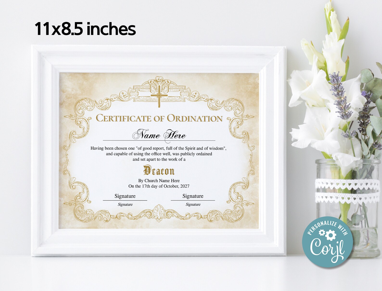 Deacon Ordination Certificate Template, Vintage Certificate of ...