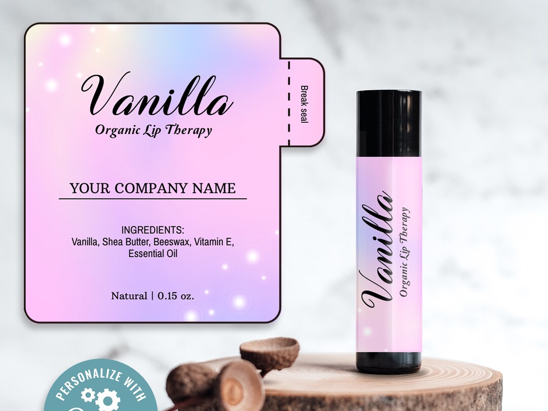 Printable Lip Balm Label, Editable Lip Balm Label Template, Lip Balm ...