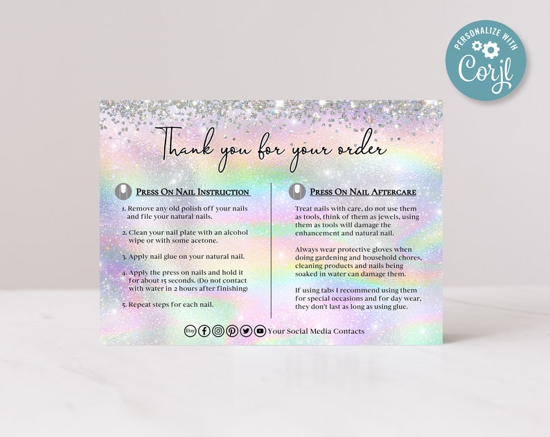 Press on Nail Sizing Kit, Press on Nail Instructions, How to Apply ...