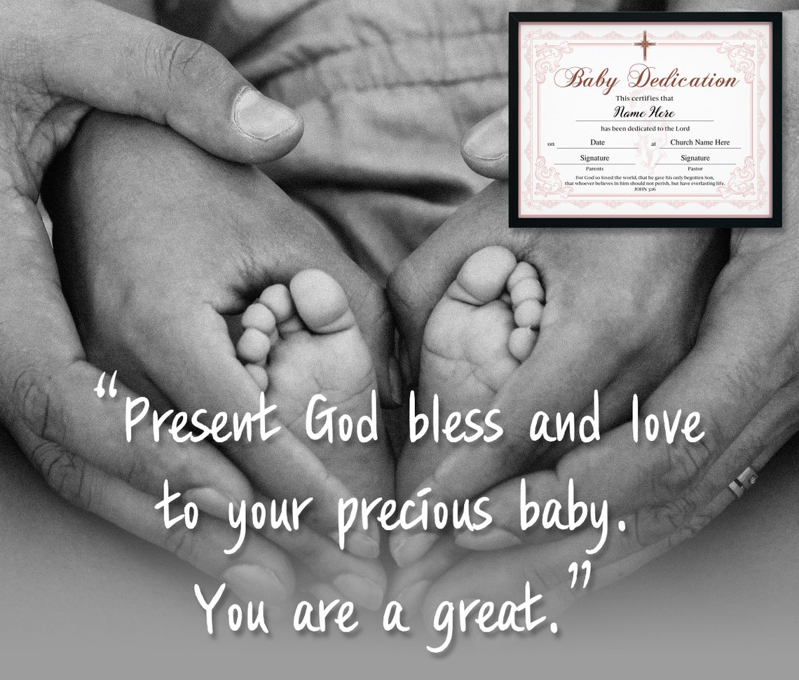 Baby Dedication Certificate Baby Girl Dedication Certificate - Etsy