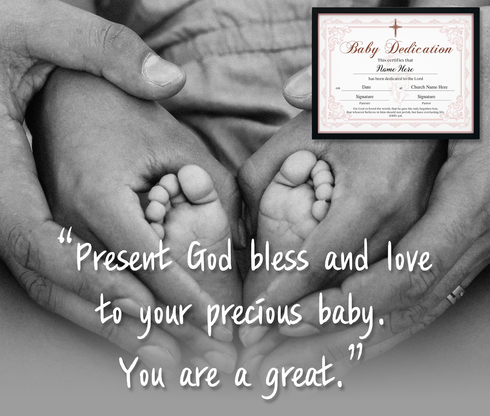 Baby Dedication Certificate, Baby Girl Dedication Certificate, 11x8.5 ...