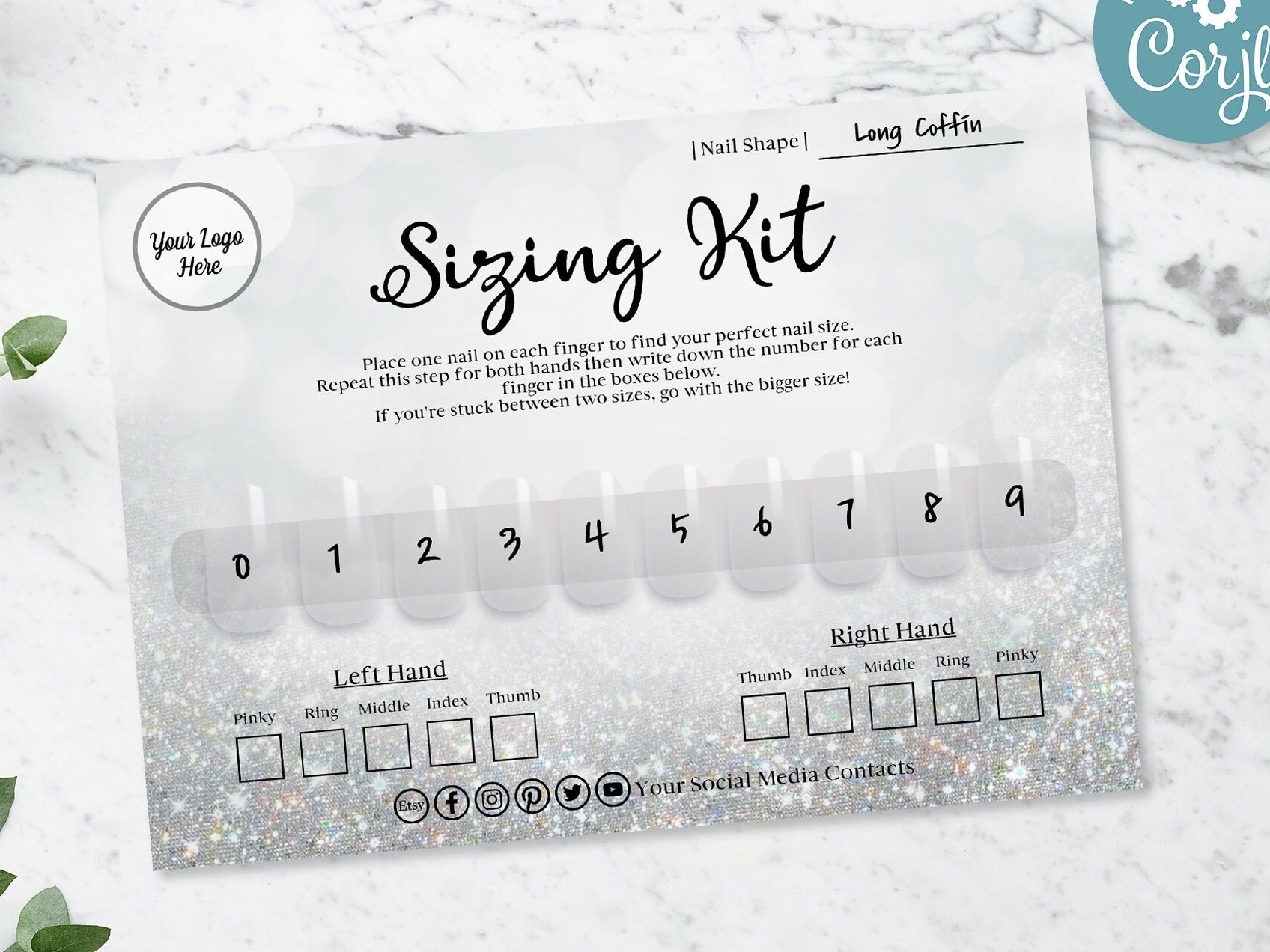 Nail Sizing Kit, Size Kit for Press on Nail, Sizing Kit for Nails ...