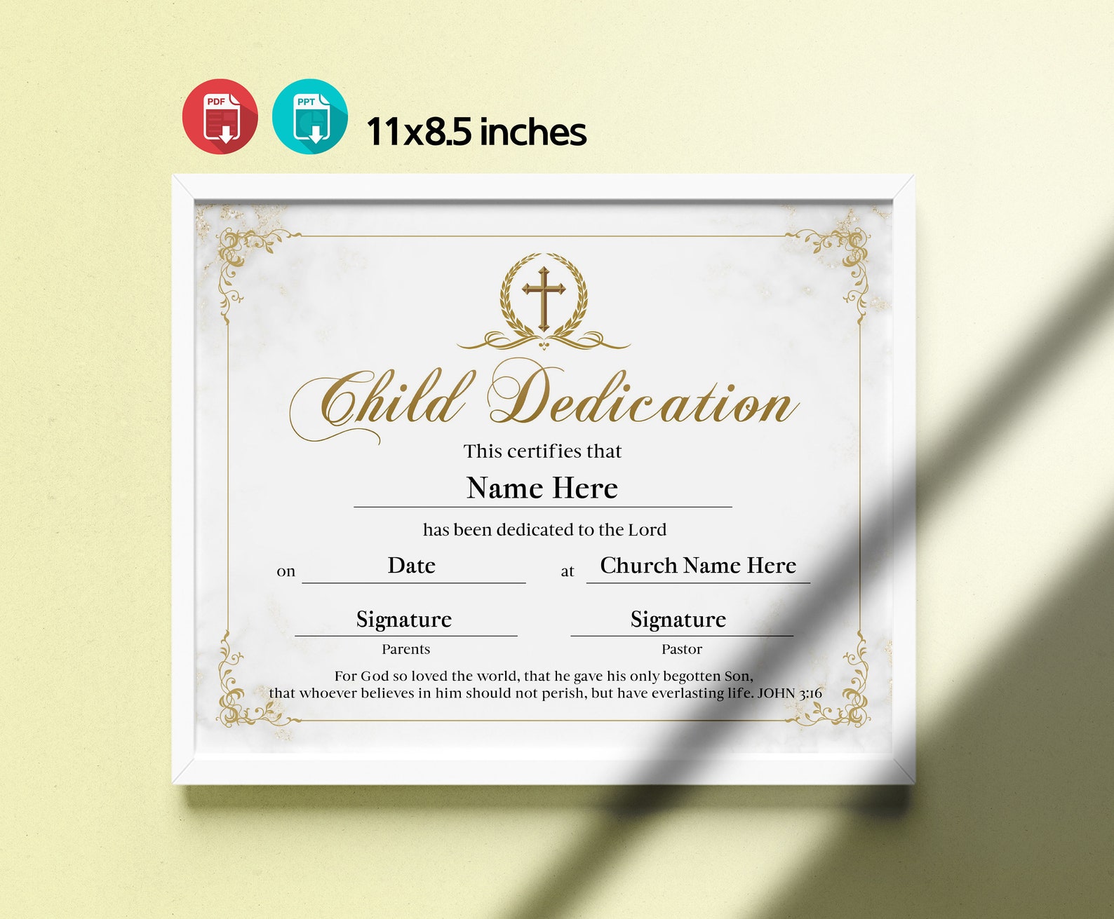 Child Dedication Certificate Elegant Child Dedication - Etsy
