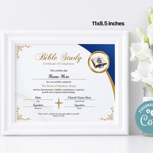 Bible Study Certificate of Completion Template, Religious Award for ...