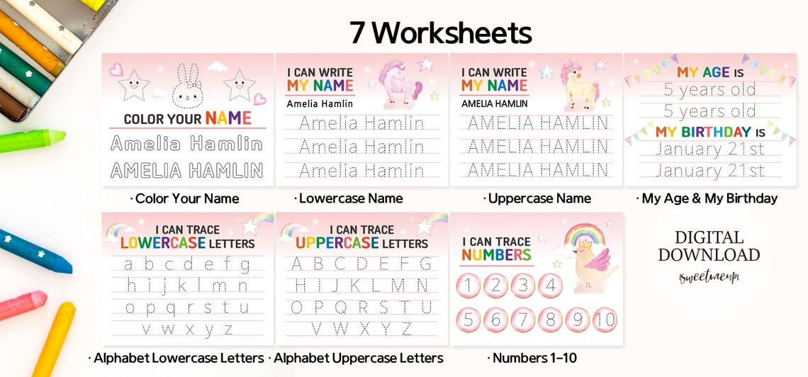 Custom Name Tracing Worksheets, Kids First & Last Name Tracing ...