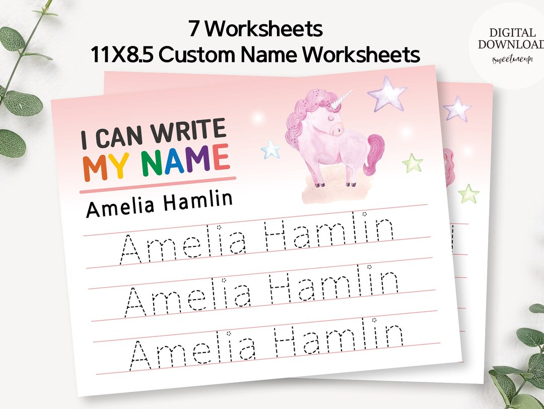 Custom Name Tracing Worksheets, Kids First & Last Name Tracing ...