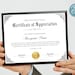 Certificate of Appreciation Template, Printable Appreciation ...