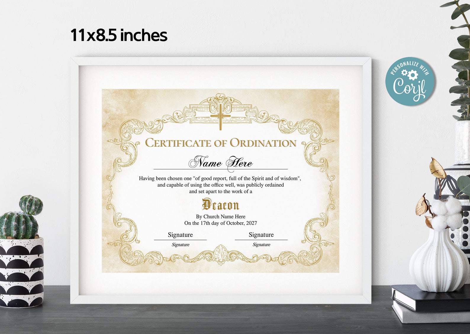 Deacon Ordination Certificate Template, Vintage Certificate of ...