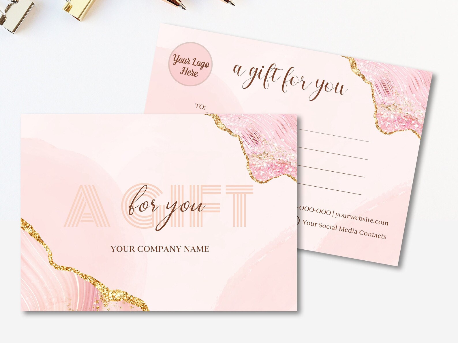 Gift Certificate Template, Printable Editable Gift Card Template, 5x7 ...