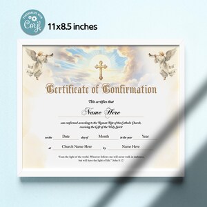 Confirmation Certificate Template, Printable Editable Certificate of Confirmation, 11x8.5 Church ...