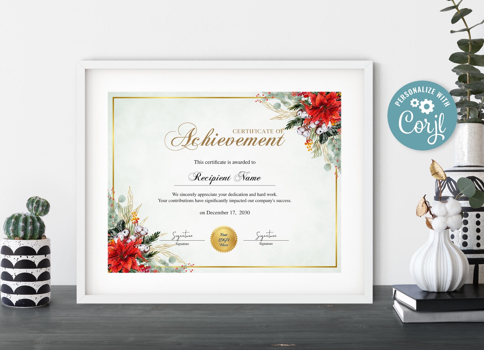 Christmas Certificate of Achievement Template, Holiday Christmas Award ...