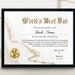 World's Best Dad Certificate Award, Printable Editable Best Dad Award ...