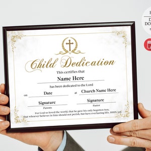 Child Dedication Certificate, Elegant Child Dedication Certificate ...