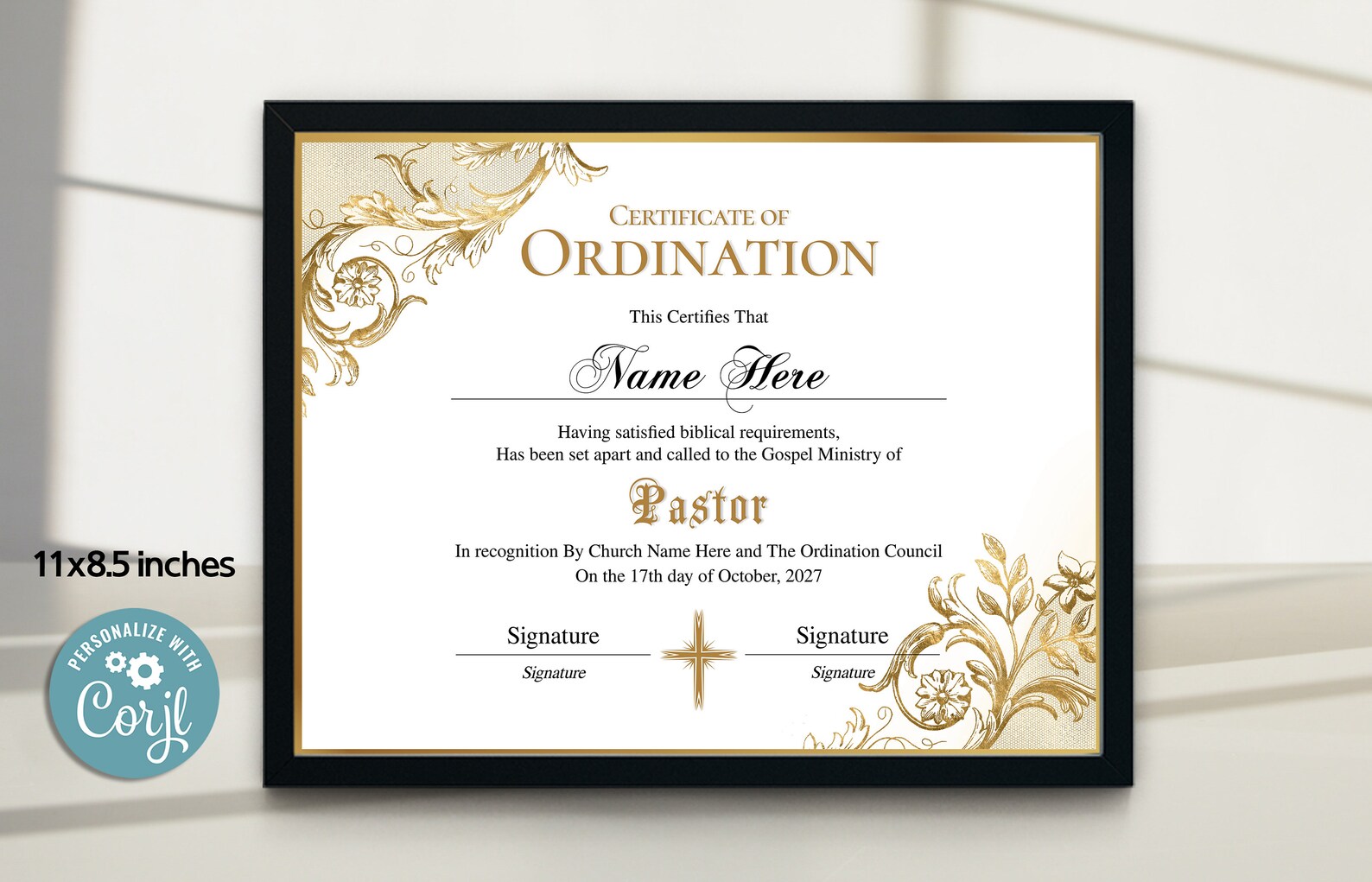 Pastor Ordination Certificate, Elegant Ordination Certificate ...