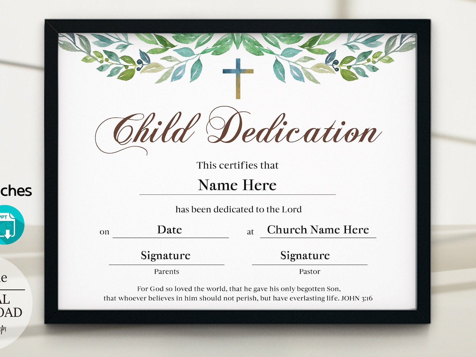 11x8.5 Child Dedication Certificate Child Dedication - Etsy