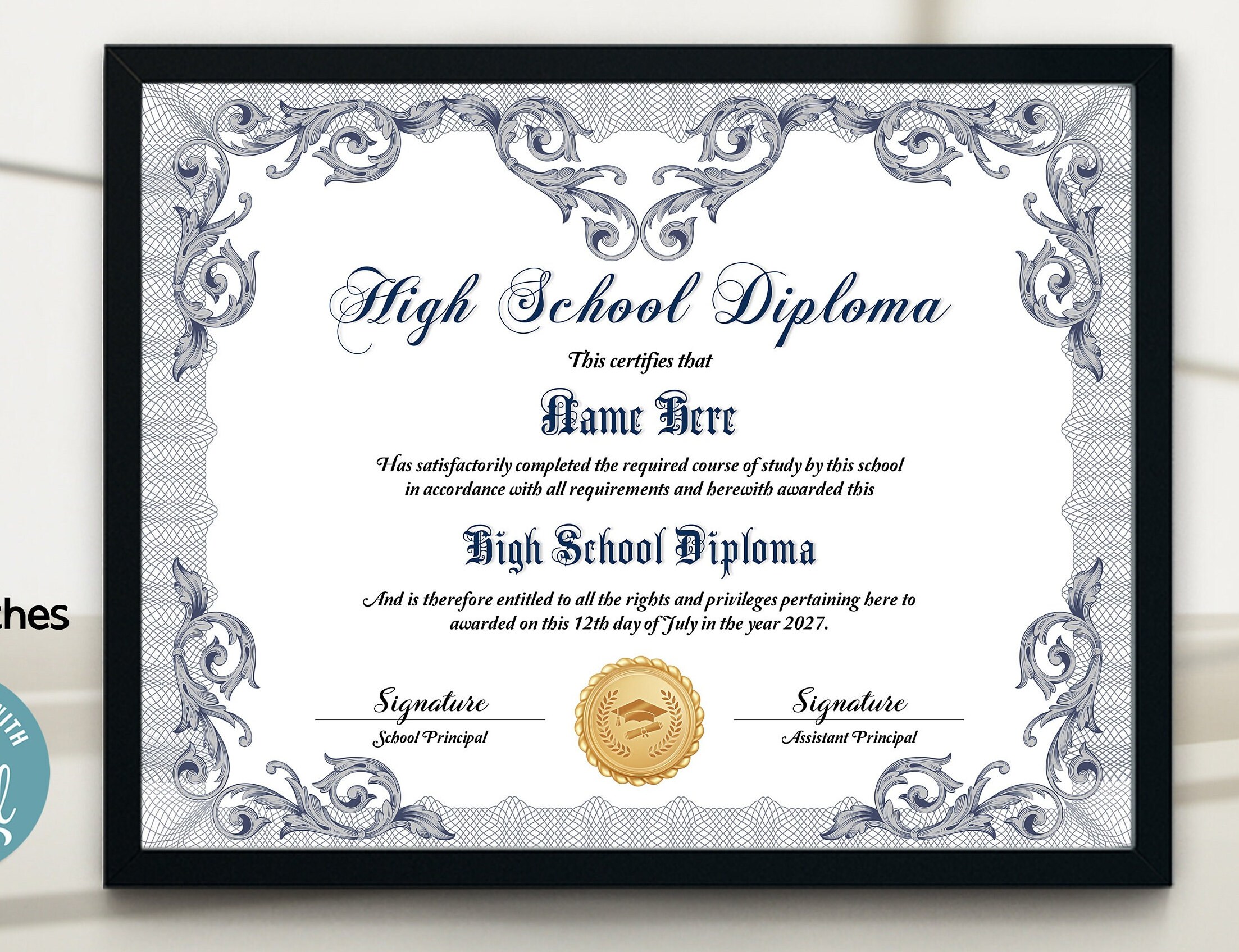 High School Diploma Template, 11x8.5 Home School Diploma, Editable ...