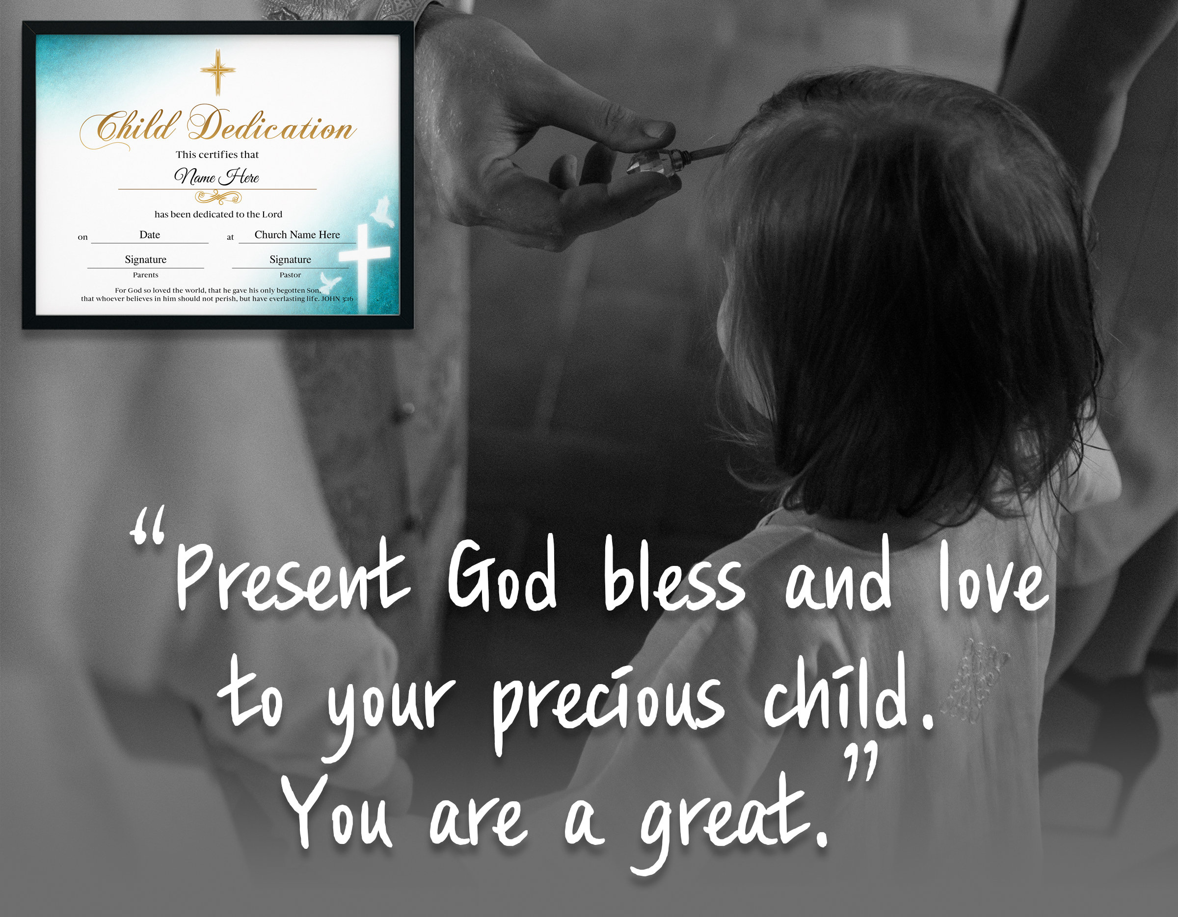 Child Dedication Certificate, 11x8.5 Baby Dedication Certificate ...