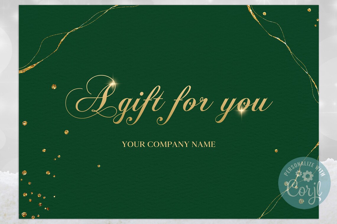 Green Gift Certificate Template, 5x7 Gift Voucher, Modern Gift ...