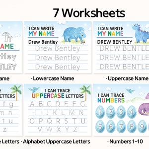 Custom Name Tracing Practice, Dinosaur Personalised Handwriting ...