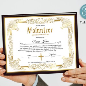 Volunteer Appreciation Certificate Template, Ministry Digital Volunteer ...