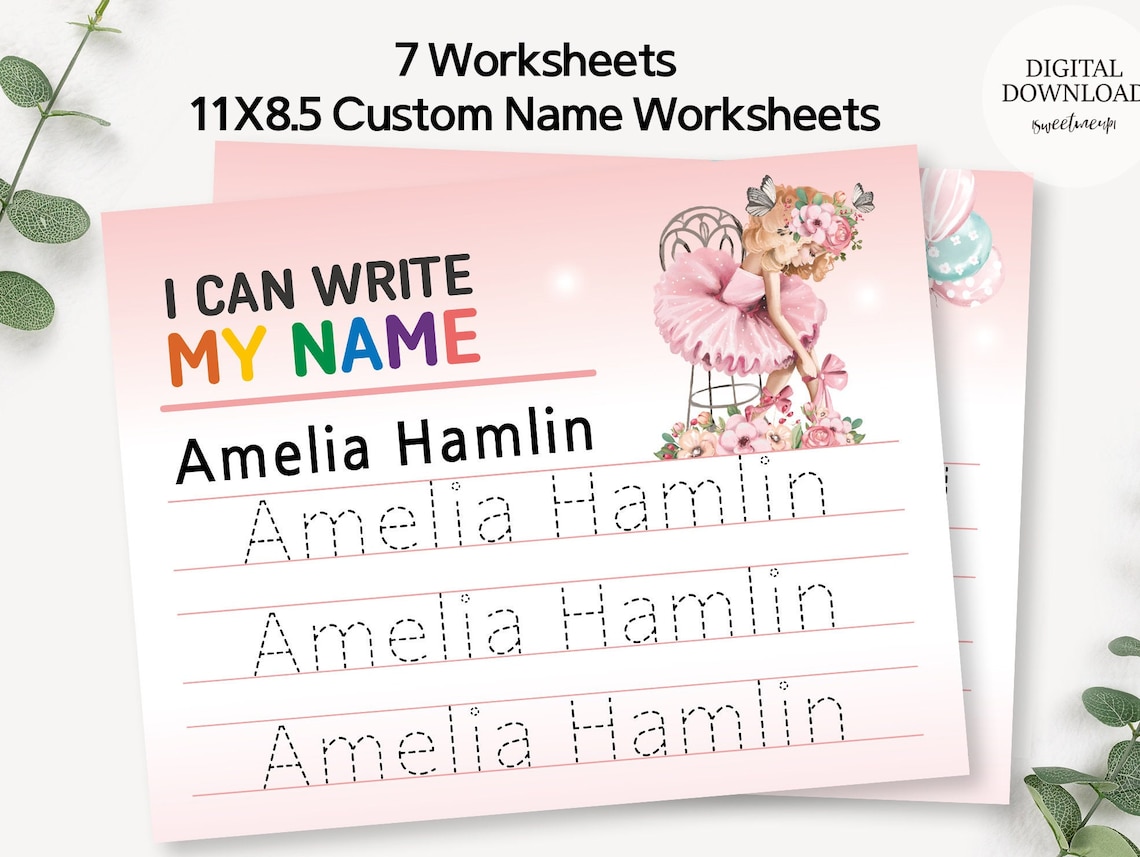 Personalized Name Writing Worksheet Custom Name Preschool - Etsy