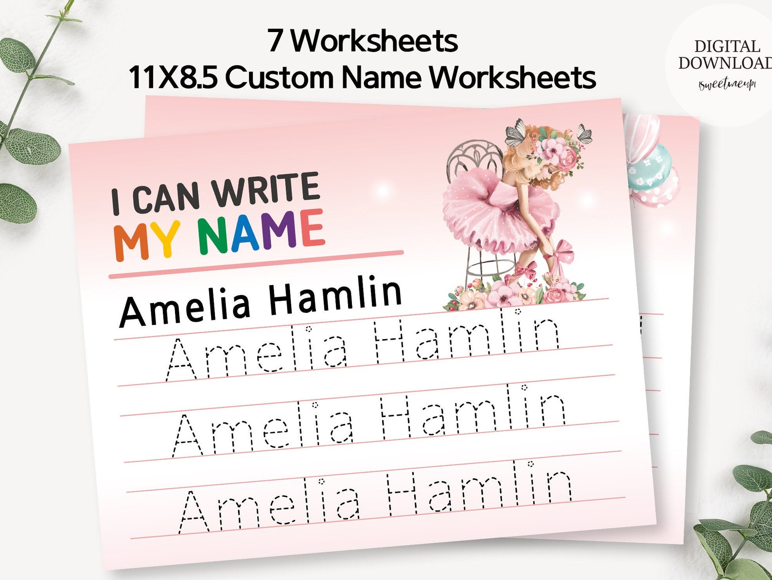 Personalized Name Writing Worksheet, Custom Name Preschool Worksheets ...