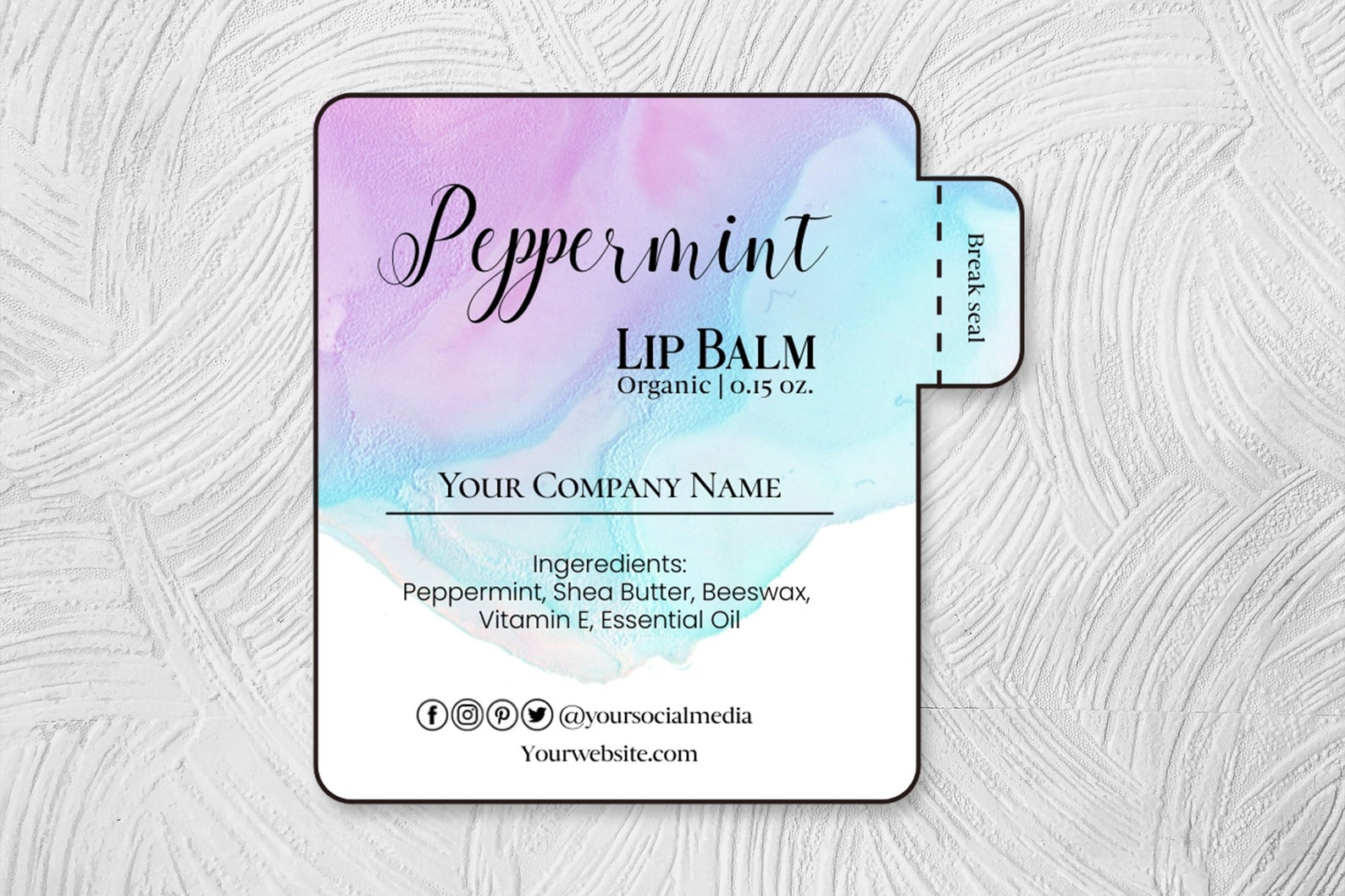 Lip Balm Label Template, Printable Lip Balm Label, Editable Chapstick ...